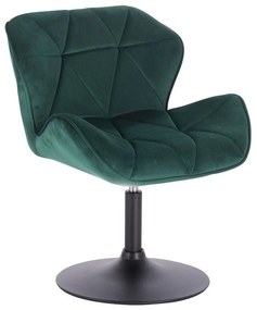 LuxuryForm DESIGN Otočná židle MILANO VELUR na černém talíři - zelená