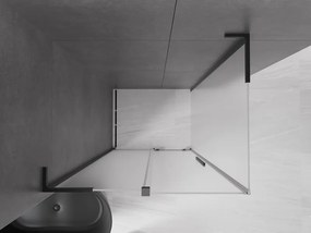 Mexen Velar L, sprchový kout s posuvnými dveřmi 120 x 110 cm, 8mm sklo námraza, černá matná, 871-120-110-33-70