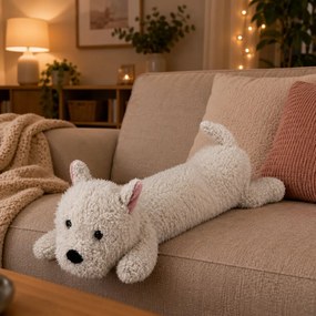 LEAN Toys Plyšový pes plemene West Highland – plyšová hračka, maskot, bílý, 60 cm