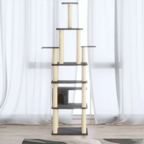 Škrabadlo pro kočky se sisalovými sloupky tmavě šedé 183 cm 171484