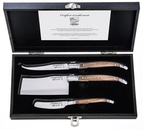 LAGUIOLE Luxury - nože na sýr 3 ks, rukojeť olivové dřevo