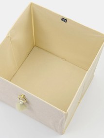 Sinsay - Skládací úložný box s látkovou přední stranou a ozdobným střapcem - béžová