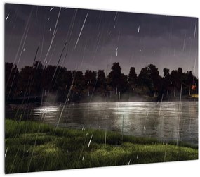 Skleněný obraz - Deštivý večer (70x50 cm)