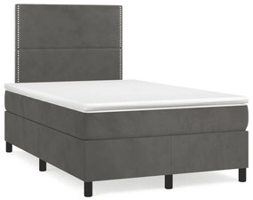 Box spring postel s matrací tmavě šedý 120x190 cm samet 3269990