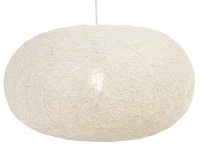 Venkovská závěsná lampa bílá 50 cm - Corda Flat