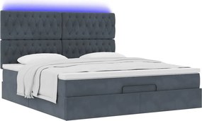 Osmanský rám postele s matracíes tmavě šedá 180x200cm samet 3314409