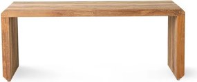 Přírodní dřevěná teaková lamelová lavice Slatted M - 96*43*38 cm