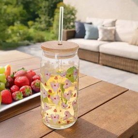 Orion Sklenice s víčkem a brčkem sakury 0,5 l