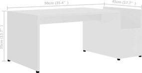 vidaXL Konferenční stolek 90 x 45 x 35 cm dřevotříska [802921] Barva: šedá s vysokým leskem