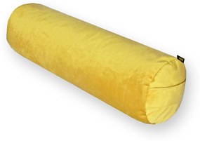 GADEO jógový válec, bolster na jógu VELVET žlutá Výplň: polštář se špaldovými slupkami + potah, Rozměry: 65x25 cm