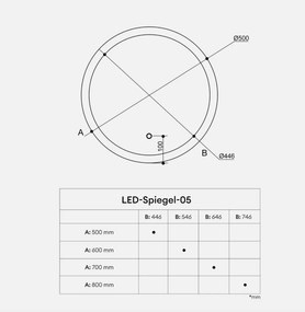 kulaté LED koupelnové zrcadlo DOPORRO TOUCH 50-80cm Velikost: 50