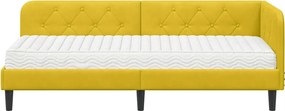 Rohový rám postele Žlutá 80 x 200 cm samet 3394140