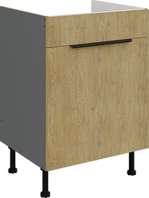 CREMONA ac | dolní skříňka 60 ZL 1S dřezová | 60 cm | PREMIUM BOX | antracit/cremona