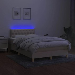 Box spring postel s matrací a LED krémová 120 x 200 cm textil 3133946