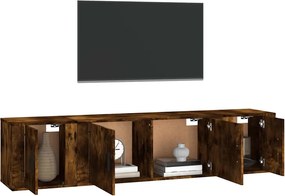 3dílný set TV skříněk kouřový dub kompozitní dřevo 3188419