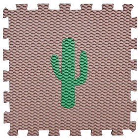 Minideckfloor Kaktus Barevná kombinace: Hnědý s tmavě zeleným kaktusem