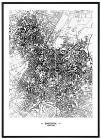 Bangkok map - 50x70 cm Obraz