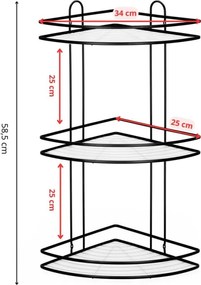 Rohová polička do koupelny SPRINGOS HA7541 černá