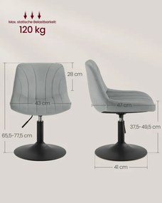 Otočná židle LJB160GD01 šedá