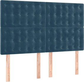 Box spring postel s matrací tmavě modrá 140x190 cm samet 3138083