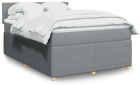 Box spring postel s matrací světle šedá 140 x 190 cm textil 3289744