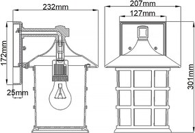 Venkovní lucerna Elstead FREEPORT M 1xE27 IP44 černá barva 30 cm