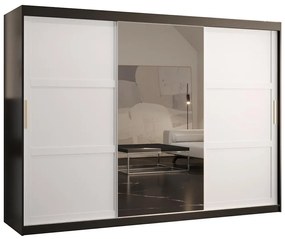 Šatní skříň Ramiro 2 | 250 cm | černá/bílá
