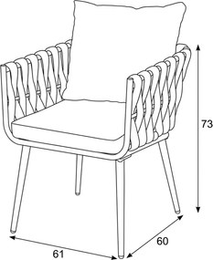 Zahradní židle REVO - kov, látka, šedá Barva: šedá
