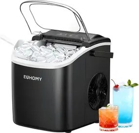 Euhomy IM001 černá / Výrobník kostek ledu / 12 kg ledu/den / 1,2 l / s