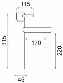 Umyvadlová baterie REA TESS vysoká zlatá kartáčovaná