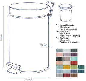 KELA Kosmetický koš Monaco kov červená 3l KL-24297