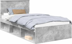 Rám postele Betonově šedá 100 x 200 cm Masivní borové dřevo 3410639