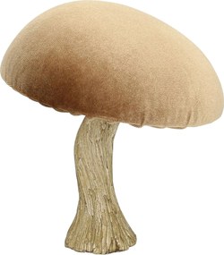 Dekorace Sametový hřib 17 cm caramel
