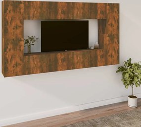 vidaXL 8dílný set TV skříněk kompozitní dřevo [3114291] Barva: kouřový dub