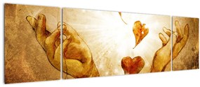 Obraz - Malba rukou plných lásky (170x50 cm)