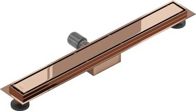 Mexen Flat, lineární podlahový žlab 60 cm, M13, růžové zlato, 1610060-15