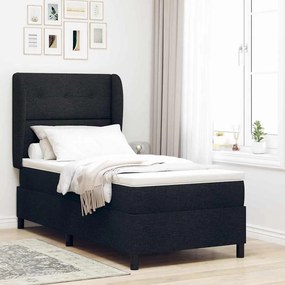 Postel s boxspringem s čelo Černá 90 x 190 cm textil 3340538