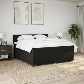 Box spring postel s matrací černá 180x200 cm textil 3285983