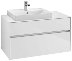 Villeroy & Boch Collaro - Umyvadlová skříňka, 100x55x50 cm, 2 zásuvky, Glossy White C01700DH