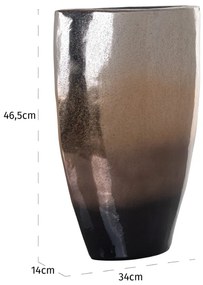 Hnědá kovová váza Richmond Iris 46,5 cm