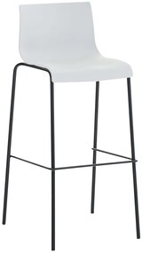 Barová židle Hoover ~ plast, kovové nohy černé - Bílá