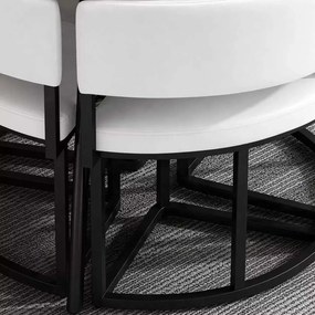 LuxuryForm DESIGN Jídelní set MONTE 4+1 - bílý / bílý