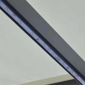 vidaXL Zatahovací markýza větrný senzor a LED 300 x 250 cm [3055293] Barva: krémová