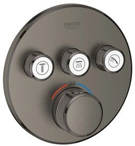 Grohe Grohtherm SmartControl - Termostat pro podomítkovou instalaci se třemi ventily, kartáčovaný Hard Graphite 29121AL0