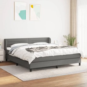 Box spring postel s matrací tmavě šedá 180x200 cm textil,  3126342