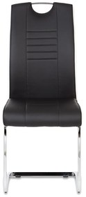 AUTRONIC Jídelní židle chrom / koženka černá s bílými boky