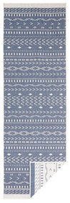 Modro-krémový venkovní koberec NORTHRUGS Kuba, 350 x 80 cm