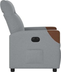 Elektrické polohovací křeslo světle šedé textil 3323990
