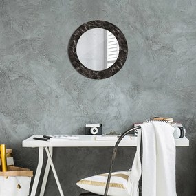 Kulaté dekorativní zrcadlo na zeď Černý mramor fi 50 cm