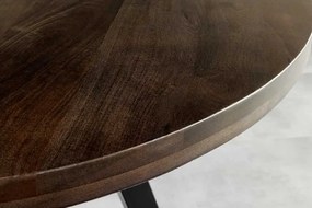 Kulatý jídelní stůl Thunder 120 cm hnědé mango